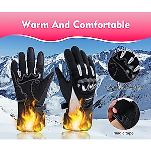 CHANGE MOORE Winter Motorcycle Gloves for Men Women Touchscreen, Superior Thermal Cotton Waterproof Winter Gloves for Riding, Climbing, Racing, Cycling