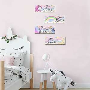 Unicorn Room Decor for Girls Bedroom, Unicorn Wall Decor, Rainbow Girls Room Decor, Unicorn Bedroom Decor for Girls Kids Nursery, Inspirational Wall Art, Unicorn Birthday Party Decorations