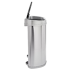 Amazon Basics Automatic Hands-Free Stainless Steel D-Shaped Trash Can, 70 Liter, 3 Bins