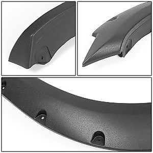 DNA Motoring WF-81008-MBK Pocket-Riveted Style Fender Flare Cover Wheel Protectors Compatible with 10-18 Dodge Ram 2500 3500, 4Pcs/Kit