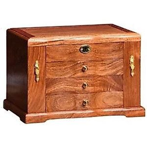 Watch Holder Watch Box Drawer Jewellery Storage Case Watches Display Boxes with Drawer & Glass Top Four Layer Wooden Jewelry Watch Organizer (Color : Brown) (Brown)