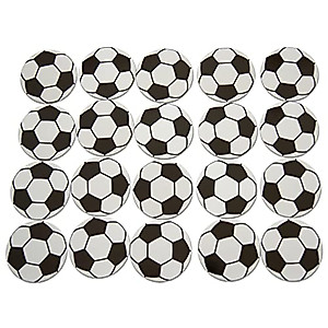 Novel Merk Soccer Sports Ball Vinyl Stickers - 2” Round Individual Decals for Laptop, Water Bottle, Phone, Party Favors, & Decor - Adheres to Clean Surfaces Waterproof & Repositionable (20)