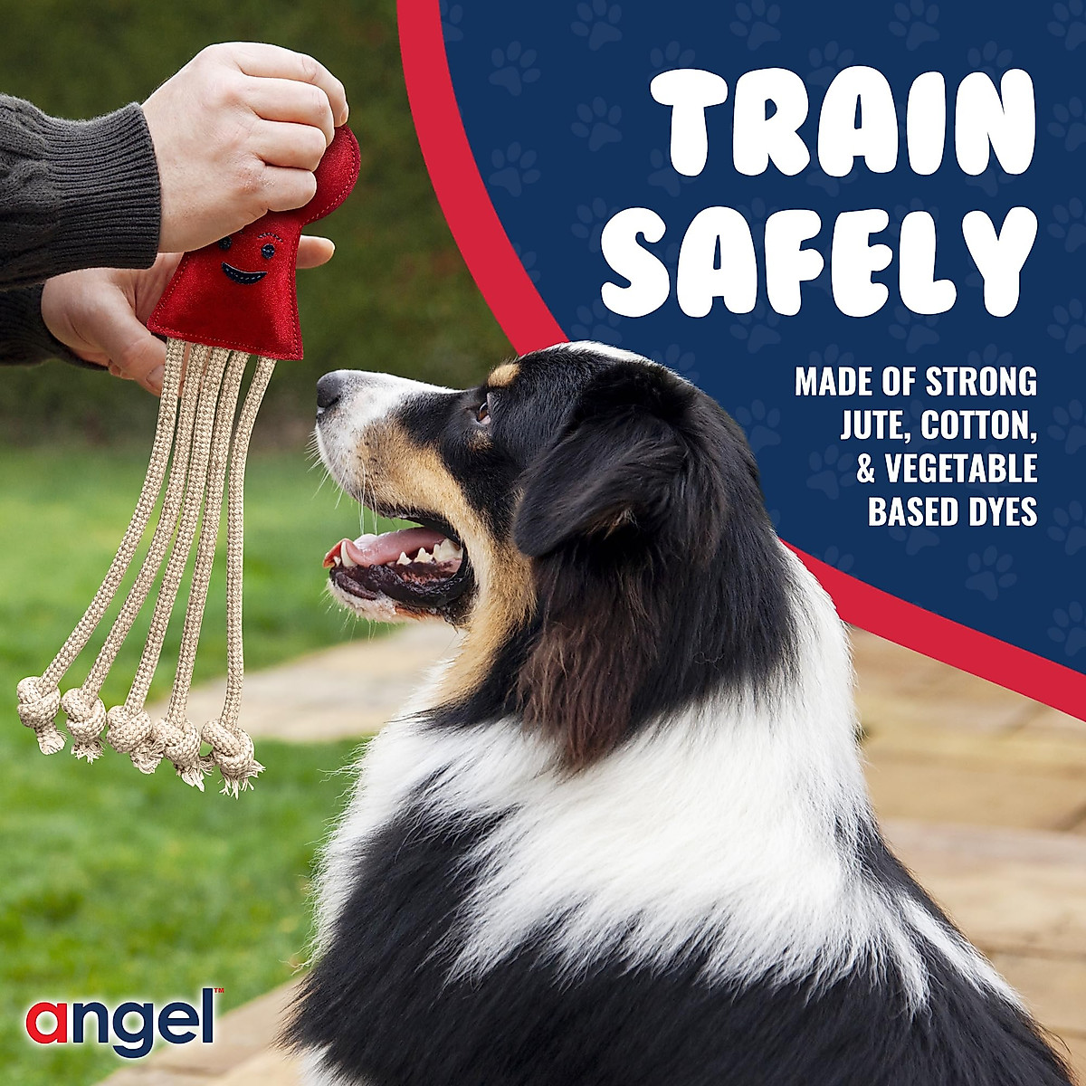 Angel Pet Supplies Octopus Natural Rope Dog Toy | Durable Large Dog Toy | Interactive & Mental Stimulation | Handmade | Puppy & Dog Toy