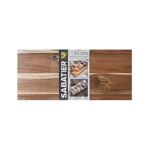Sabatier Prep and Serve Cutting Board, Reversible Charcuterie Serving Platter for Cheese, Meat and Appetizers- Perfect Dinner Party Board, 8-inch x 18-inch, Acacia and White Stone