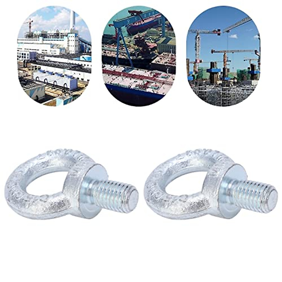 Resistant Non-Slip Eye 2pcs Galvanized Q235 Steel Eyelet Uniform Strength for Marine Machinery Devices