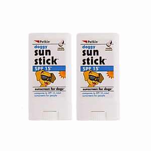 Petkin Dog Sunscreen Sunstick, 2 Pack – Sunscreen for Dogs and Puppies, SPF 15 – Simply Rub on Anytime for Instant Sun Protection – Vanilla Coconut Scent, .5 oz Net Weight – Ideal for Travel