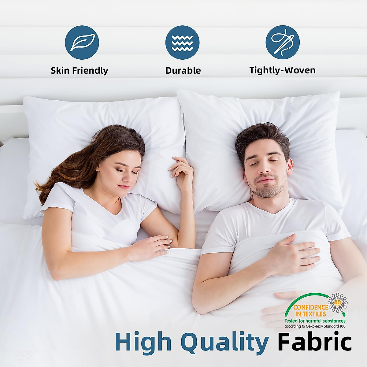 YSTHER Down Feather Throw Pillow Inserts 14x22 Set of 2 Firm Large Lumbar Pillows for Bed Decorative Couch Soft Pillows for Sleeping Indoor White Cotton Pillow Sofa Travel