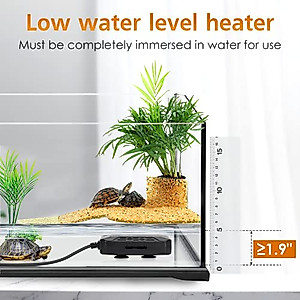 AQQA Aquarium Submersible Heater for Fish Tank,LED Temperature Display and Built-in Thermometer,External Controller Temperature Control Range 59℉-93℉,Safety Control Protects 25W
