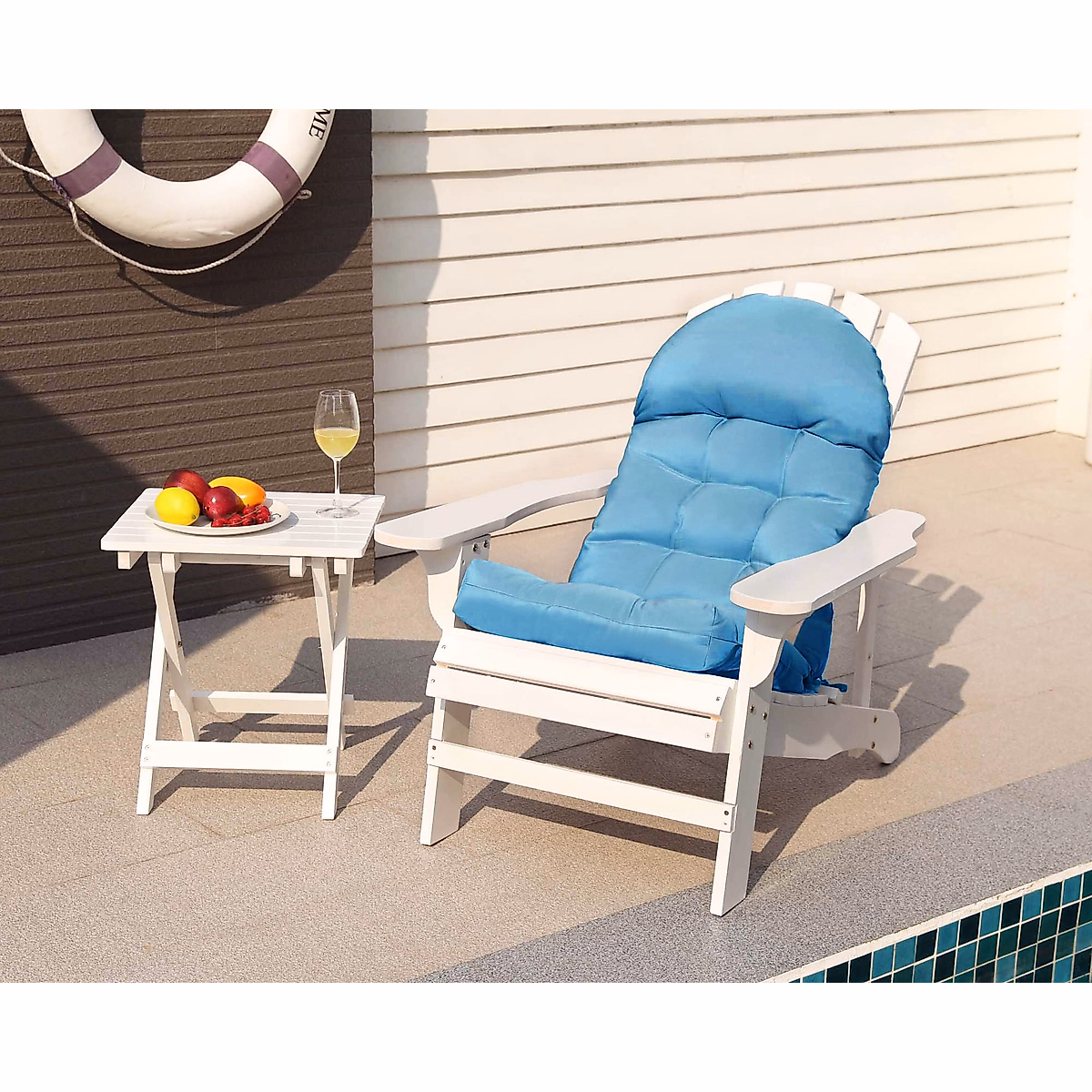 COSNUOSA Rocking Chair Cushion High Back Adirondack Chair Cushion Waterproof Patio Cushions for Outdoor Furniture Sky Blue