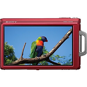 Sony Cybershot DSC-T200 8.1MP Digital Camera with 5x Optical Zoom with Super Steady Shot Image Stabilization (Red)