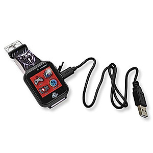 Accutime Kids Jurassic Park Jurassic World Black Educational Learning Touchscreen Smart Watch Toy for Boys, Girls, Toddlers - Selfie Cam, Learning Games, Alarm, Calculator and More (Model: JRW4041AZ)