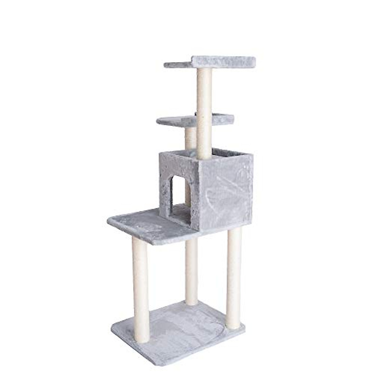Gleepet GP78571022 Cat Tree, Real Wood Play House, Silver Gray,14 D x 27 6 W x 57 H