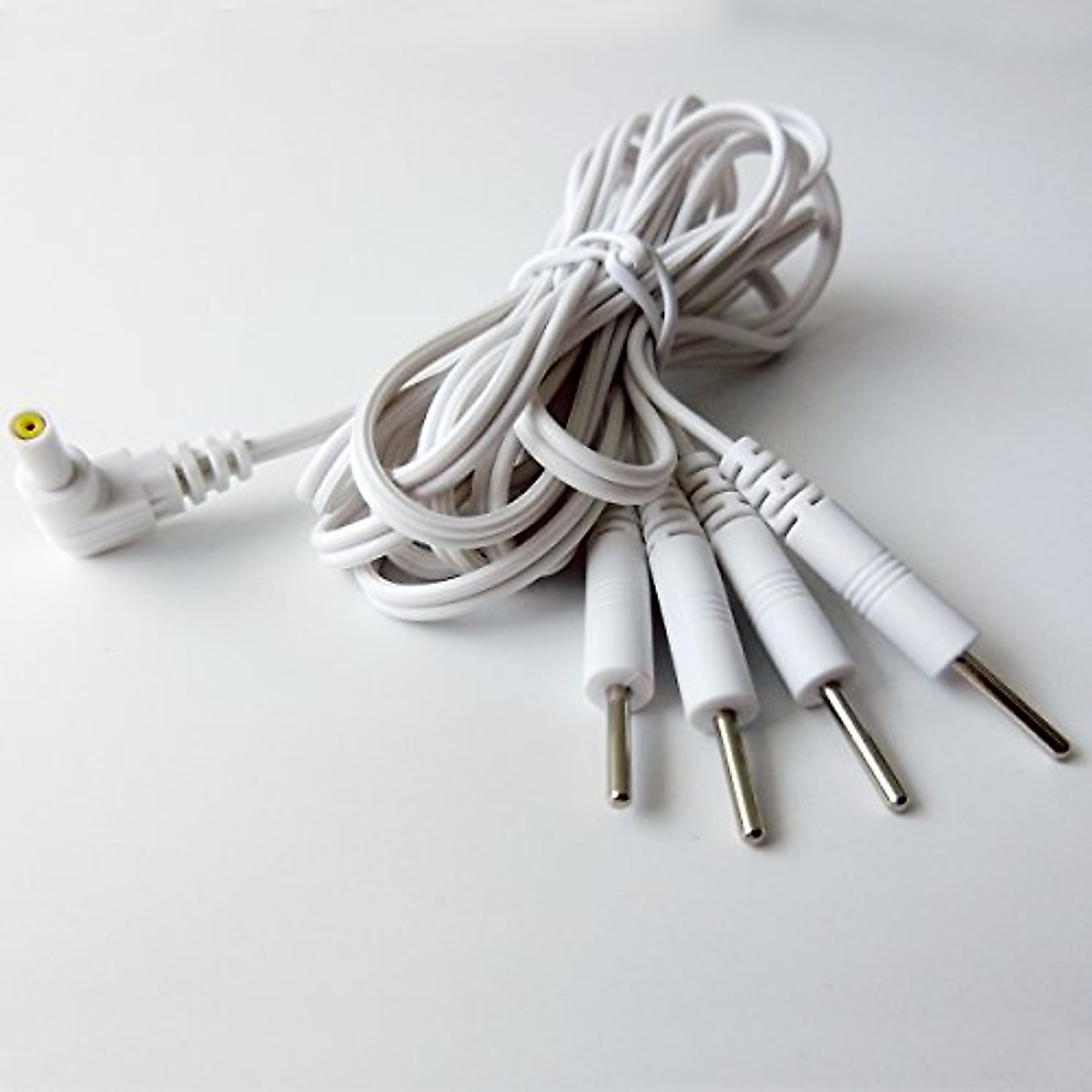 ELYSAID 2Pcs/Pack 4 in 1 Replacement Electrode Lead Wires Connect Cables DC Head 2.35mm Pin 2mm for TENS 7000 & TENS Machines