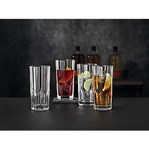 Nachtmann Aspen Collection Highball Glasses, Set of 4, Long Drink Glass, 11- ounce Tall Drinking Glassware, for Mix Drinks and Cocktails, Made of Crystal Glass, Clear, Dishwasher Safe