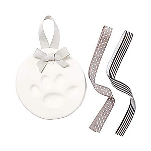 Pearhead DIY Pawprints Keepsake Kit for Dogs Or Cats, Christmas Ornament, Holiday Home Décor for Pet Lovers, Clay Paw Print Imprint, White
