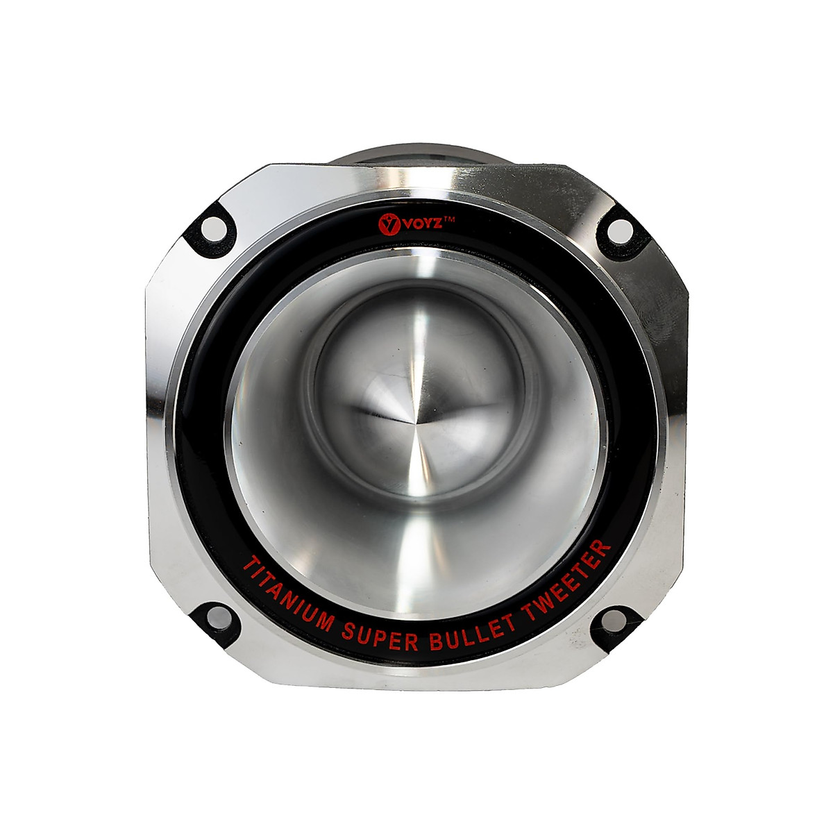 VOYZ Super Tweeter Speaker Titanium Diaphragm 4-8 ohms 500 Watt Super Tweeter 4” Super Horn Heavy Duty Chrome Finish with Crossover Capacitor (1 Pair)