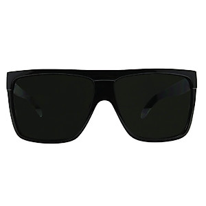 ShadyVEU Oversized Super Dark Lens Square Sunglasses Flat Top Large Black Out Shades for Migraines, Light Sensitivity