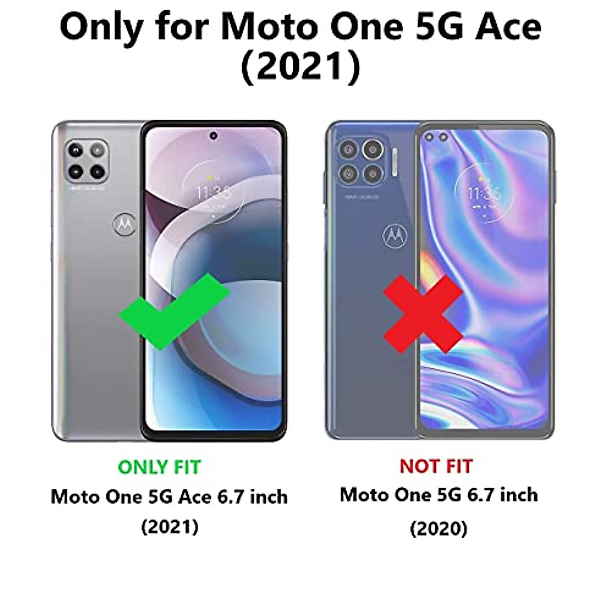 NUFR for Moto One 5G Ace Case,Motorola One 5G Ace 2021 Heavy Duty case[ with Clip], [Shockproof] [Dropproof] [Dust-Proof], Compatible with Motorola one 5G ace (Black)