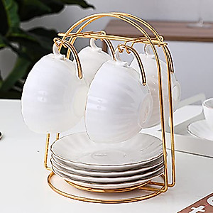 Rack Display Stand Service for Tea Cups, Gold Nordic Home Kitchen Tabletop Coffee Mug Holder, 4Cups Coffee Mugs & Tea Cup Storage Rack, Coffee Counter Bar Accessory & Kitchen Organizer Rack Type A