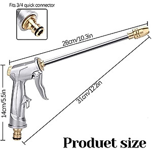 High Pressure Power Washer Wand,Household All-Metal Pacifier-Type Extension Rod Car Wash Aluminum Alloy Plating High-Pressure Water Tool Wand Lance for Cleaning Sidewalks Gutter Car Pet Window Glass