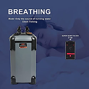 SEAJOEWE Aquarium Canister Filter with 3 Media Trays Spray Bar External Canister Filter for Fish Tank, 650F - 171GPH