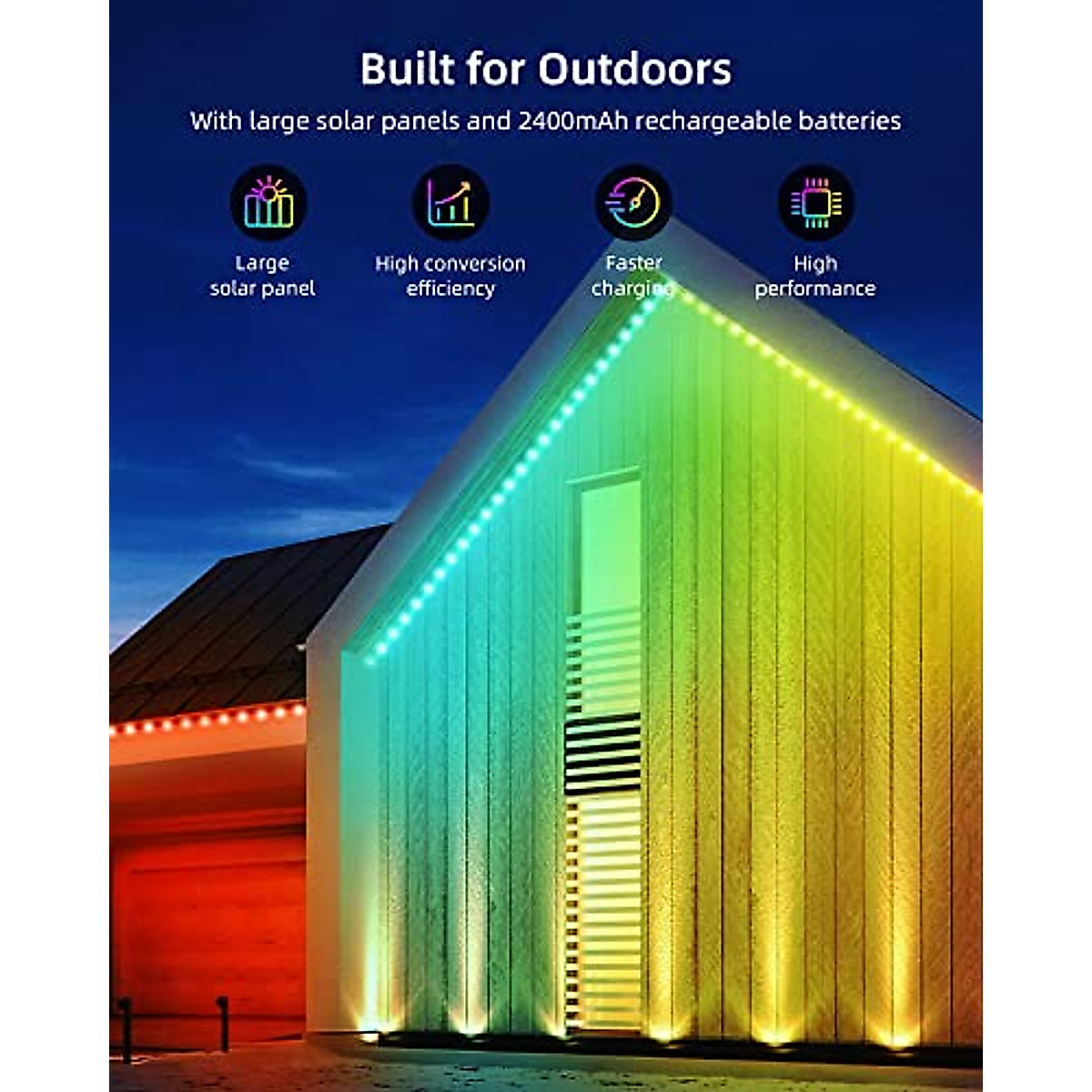 LOGUIDE Solar Rope Lights 33ft 11 Colors Changing Outdoor 100 LED Remote Twinkle Rope Tube Fairy Lights Rope Tube Lights Christmas Wedding Party Yard Waterproof(Rope Lights Multicolor)