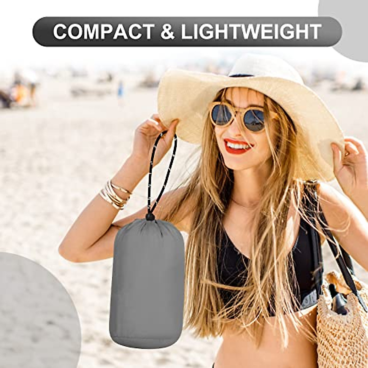 Buheco Beach Blanket Waterproof Sandproof Oversized Beach Mat Sand Free 10x9ft with 4 Stakes and 8 Pockets-Outdoor Extra Large Foldable Lightweight Picnic Blanket for Vacation-Camping-Hiking-Travel