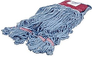 Carlisle FoodService Products 369454B14 Looped-End Mop Head With Red Band, Large, Blue