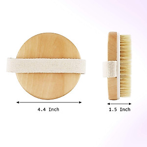 Premium Dry Brushing Body Brush, Best for Exfoliating Dry Skin, Lymphatic Drainage and Cellulite Treatment, Organic Spa Massage Scrub Brush with Soft Boar Bristles, Great Gift for A Glowing Skin