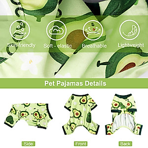 Dog Pajamas Pjs Soft Stretchy Dog Clothes for Small Dogs Girl Boy Medium Size Dogs Spring Summer Puppy Clothes Doggie Onesies Cat Pet Jammies Outfit (Avocado Green, X-Small)