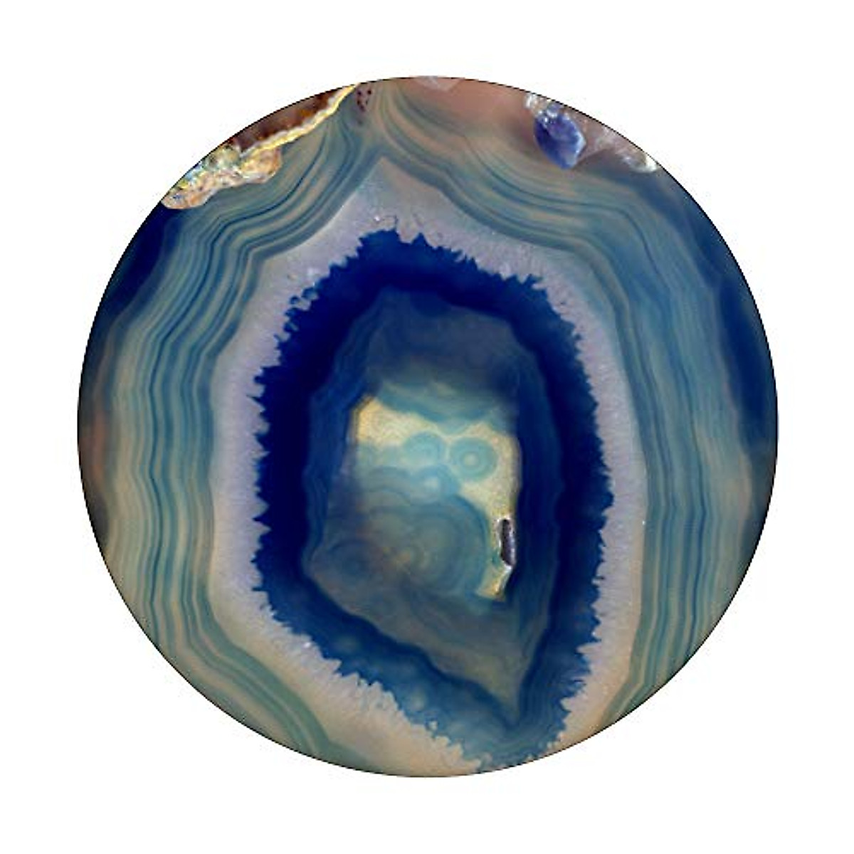 Blue Geode, Agate crystal PopSockets Grip PopSockets PopGrip: Swappable Grip for Phones & Tablets