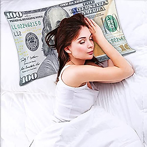 Satin Pillowcase for Hair and Skin Money 100 Dollar Bill Silk Pillowcase Soft Satin Cooling Pillow Covers No Zipper with Envelope Closure Standard Size 20 × 26inch 1 Pcs