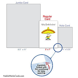 NobleWorks - 1 Cartoon Happy Birthday Card Funny - Hilarious Comic Greeting, Notecard with Envelope - Feliz Enchiladas C9589BDG