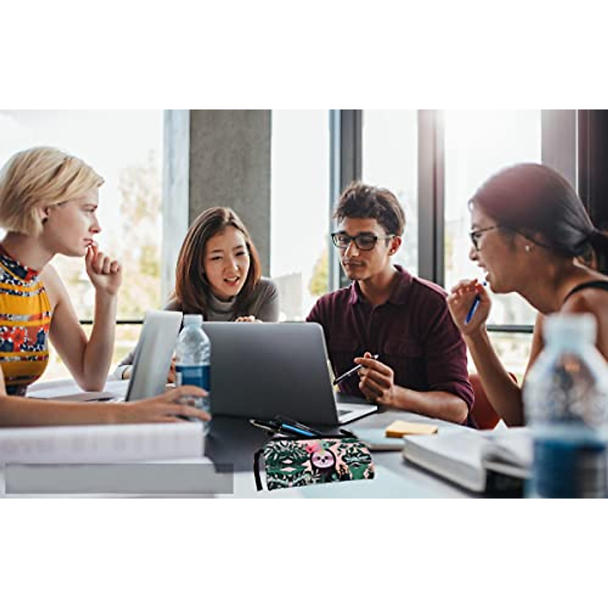 Cute Pencil Case, sloths pencil Box Pouch,Pouch Medium Capacity With Zipper kids Cute Pencil Case Portable Travel Makeup Bag for Women 8.7 × 4.3 Inch(Sloths Gifts 2 Pack)