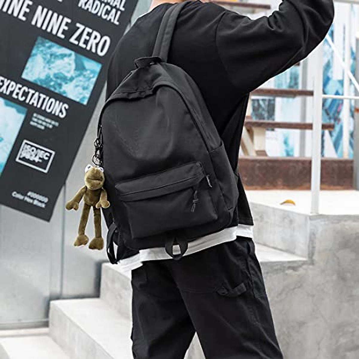 BONVEN Backpack for School,Black Backpack for 15.6 inch Laptop Classic Daypack for High School College