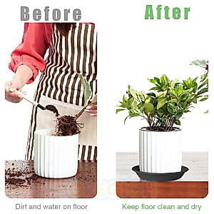 GREGICH 3 Pack Plastic Plant Saucer Tray 5.9" at Inside Bottom, 6 8 10 12 14 inch Plant Pot Saucers Plant Trays for Indoors, Thick Heavy Duty Planter Trays and Saucer Water Drainage Drip Tray Outdoors