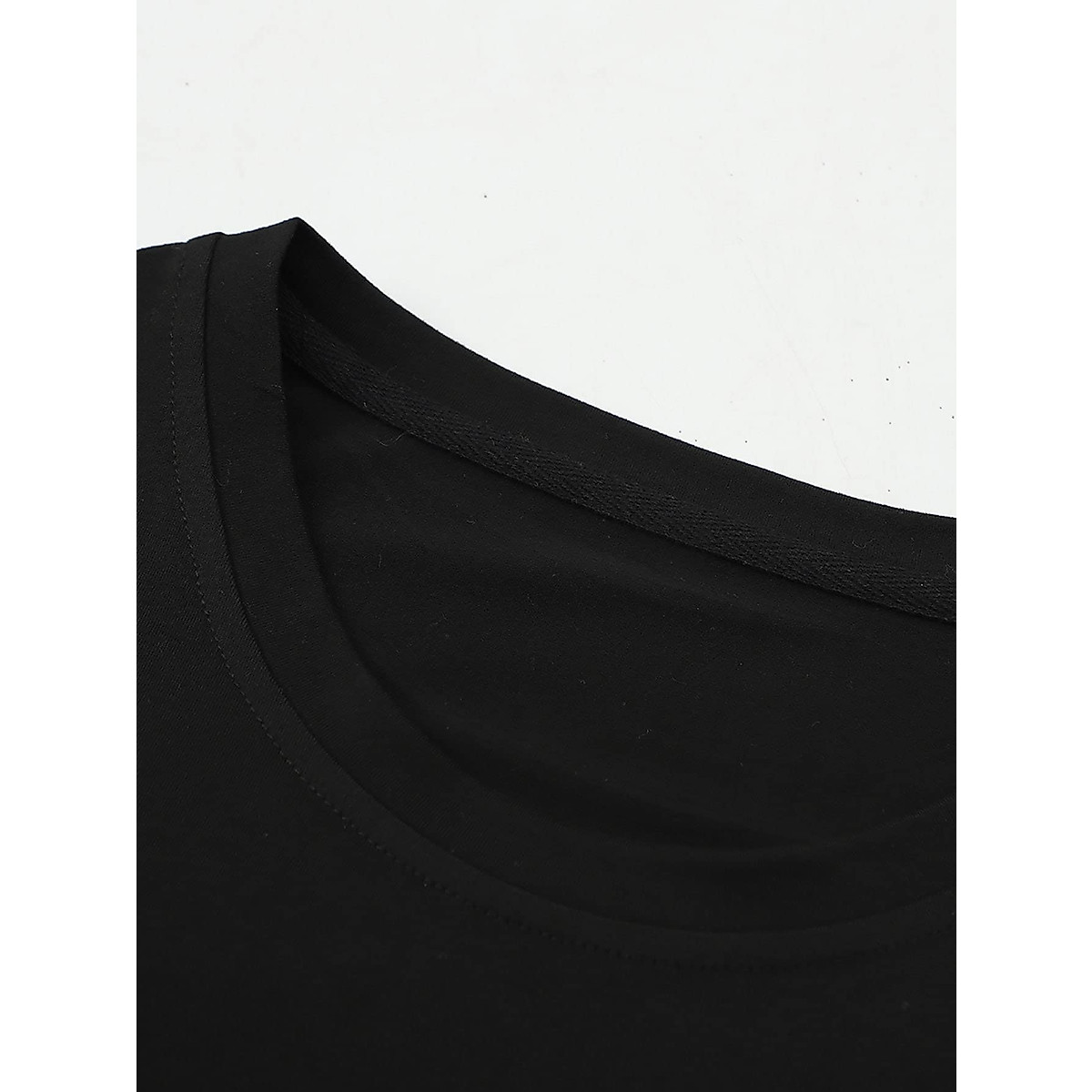 SOLY HUX Men's Color Graphic Letter Print Short Sleeve T Shirt Casual Summer Tee Tops Black Letter Print M