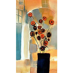 Orange Flowers (Still Life Art Framed)