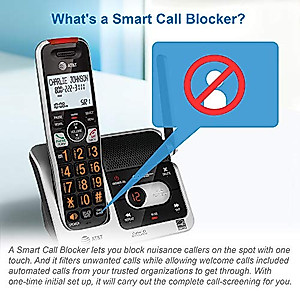 AT&T BL102-2 DECT 6.0 2-Handset Cordless Phone for Home with Answering Machine, Call Blocking, Caller ID Announcer, Audio Assist, Intercom, and Unsurpassed Range, Silver/Black
