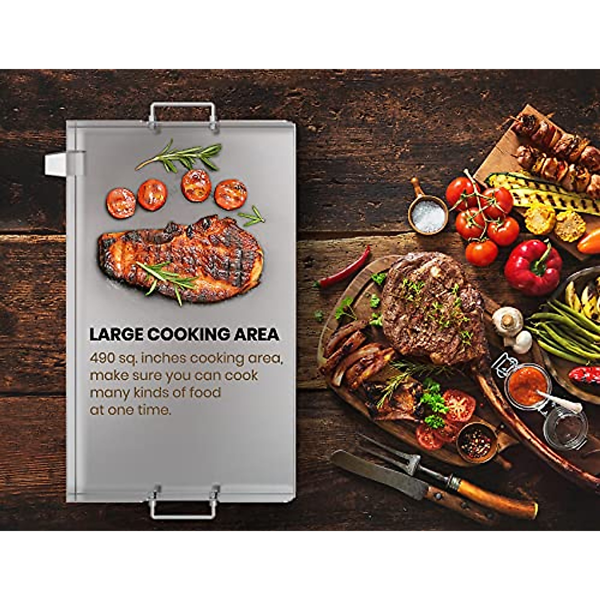 Stanbroil 28 inch Stainless Steel Flat Top Gas Grill Griddle Replacement for Blackstone 2-Burner Propane Fueled Grill Improved New Rear Grease Management System (Improved Version)