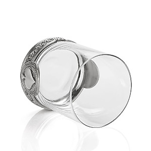 Royal Selangor Pewter Spades Whiskey Tumbler 10oz - Ace Collection Luxurious Cognac/Bourbon/Scotch/Cocktail Drinking Glass