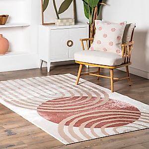 nuLOOM Shandra Abstract 3x5 Accent Rug for Living Room Bedroom Dining Room Entryway Kitchen, Blush/Ivory