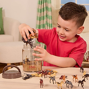 Terra by Battat – 60 Pcs Wild Horses Tube – Miniature Horse Toys – Plastic Animal Toys – Mini Animal Figurines for Kids and Toddlers 3 Year Old or More