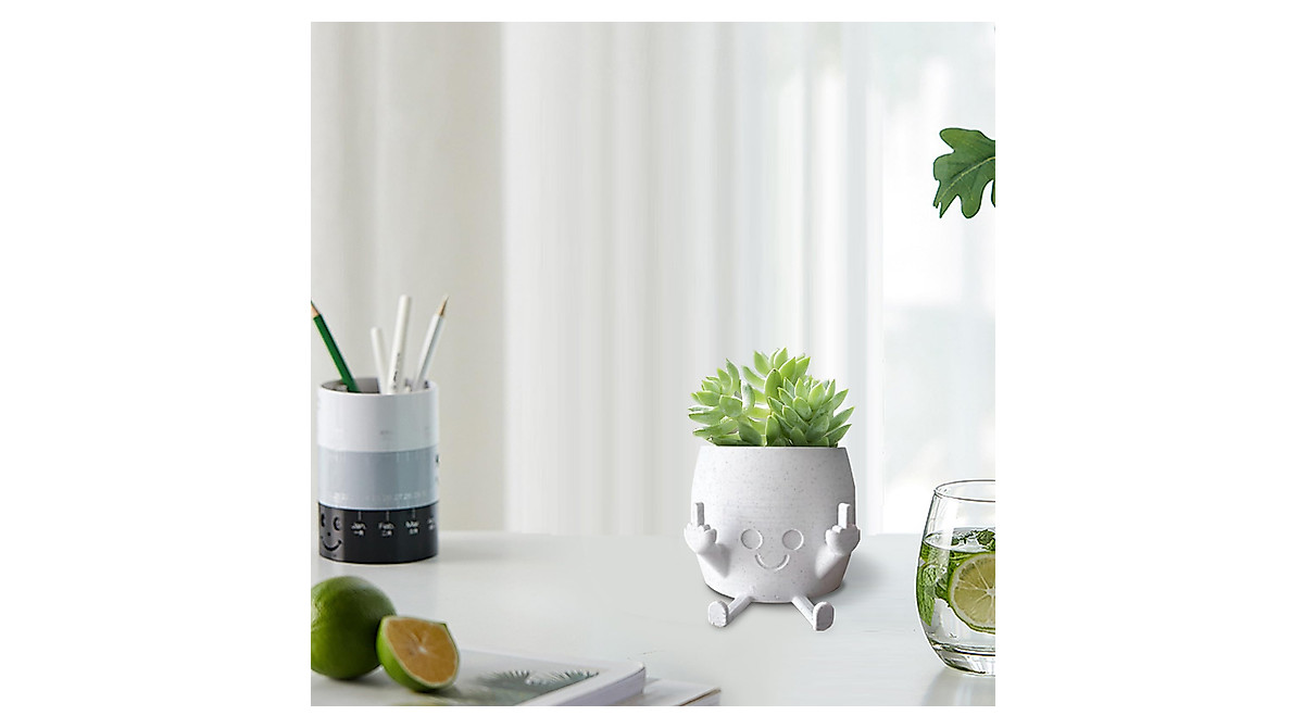 SXIDPDA Funny Smiling Plant Pot for Indoor & Outdoor