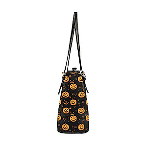 INTERESTPRINT Halloween Background with Pumpkin, Scary Face Travel Handbag, Overnight Carry-On Tote Bag, weekend Bag