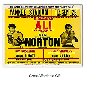 Muhammad Ali Wall Art Poster Set - Bar Wall Decor - Gym Wall Decor - Motivational Sports Decor - African American Wall Art - Man Cave Decor - Boxing Posters- Gifts for Men Boys - Black Art