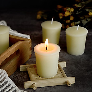 Pure White Beeswax Votive Candles-12 Pack Natural Votives Set for Home Room Decor Party Wedding Spa Gift