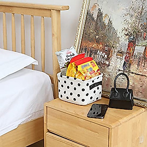 Sea Team Collapsible Small Canvas Fabric Storage Basket with Handles, Square Mini Storage Box, Cube, Foldable Shelf Basket, Closet, Desk Organizer for Nursery, Home, Office (Set of 4) (Small, Black)