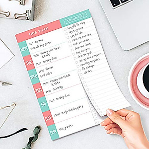 Daily Planner by Sweetzer & Orange - Undated 2023 Planner Plus to Do List – Teal/Orange Magnetic Weekly Planner and Day Planner Notepad - Organizer Planners for College Student, Office or Home
