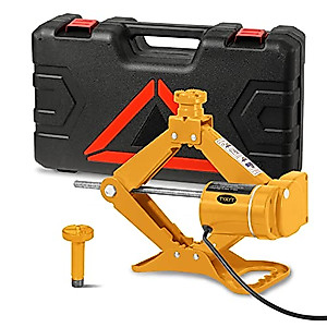 Electric Car Jack TYAYT 3 Ton Car Scissor Jack for Car Sedan and SUV 12V Portable Electric Jack for Tire Changing (Orange)